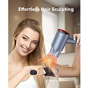 High Speed Hair Dryer with Ionic，110,000 RPM，3 Temper，LED Display，Auto Presets，No Heat Damage，50 DB Low Noise for Children，Home，Travel