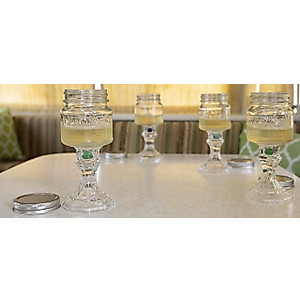 Redneck Wine Glass One of the Only Wine Galsses With a Lid. Set of 4 Square