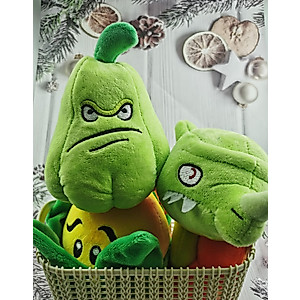 JHESAO 3 PCS Plants and Zombies Snapdragon Plush Plants Sets Zombies Toy Snapdragon, 1 2 Stuffed Soft Squash Doll, Corn PVZ Plushies Figure Doll Chili New
