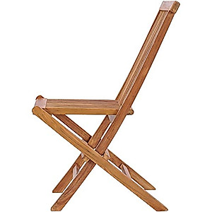 Teak Wood California Folding Outdoor Patio Dining Side Chair (Set of 2), Made from Solid A-Grade Teak Wood