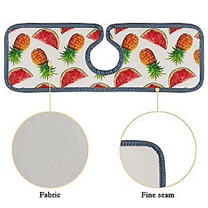 Absorbent Kitchen Faucet Mats 2 Pieces Watercolor Pineapple And Watermelon Faucet Sink Splash Guard Bathroom Counter and RV,Faucet Counter Sink Water Stains Preventer