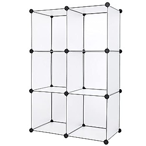 Modular Closet Systems Organizer 6-Cube Shelf Organizers with Shoe Rack DIY Plastic Storage Cubes for Efficient Space Saving