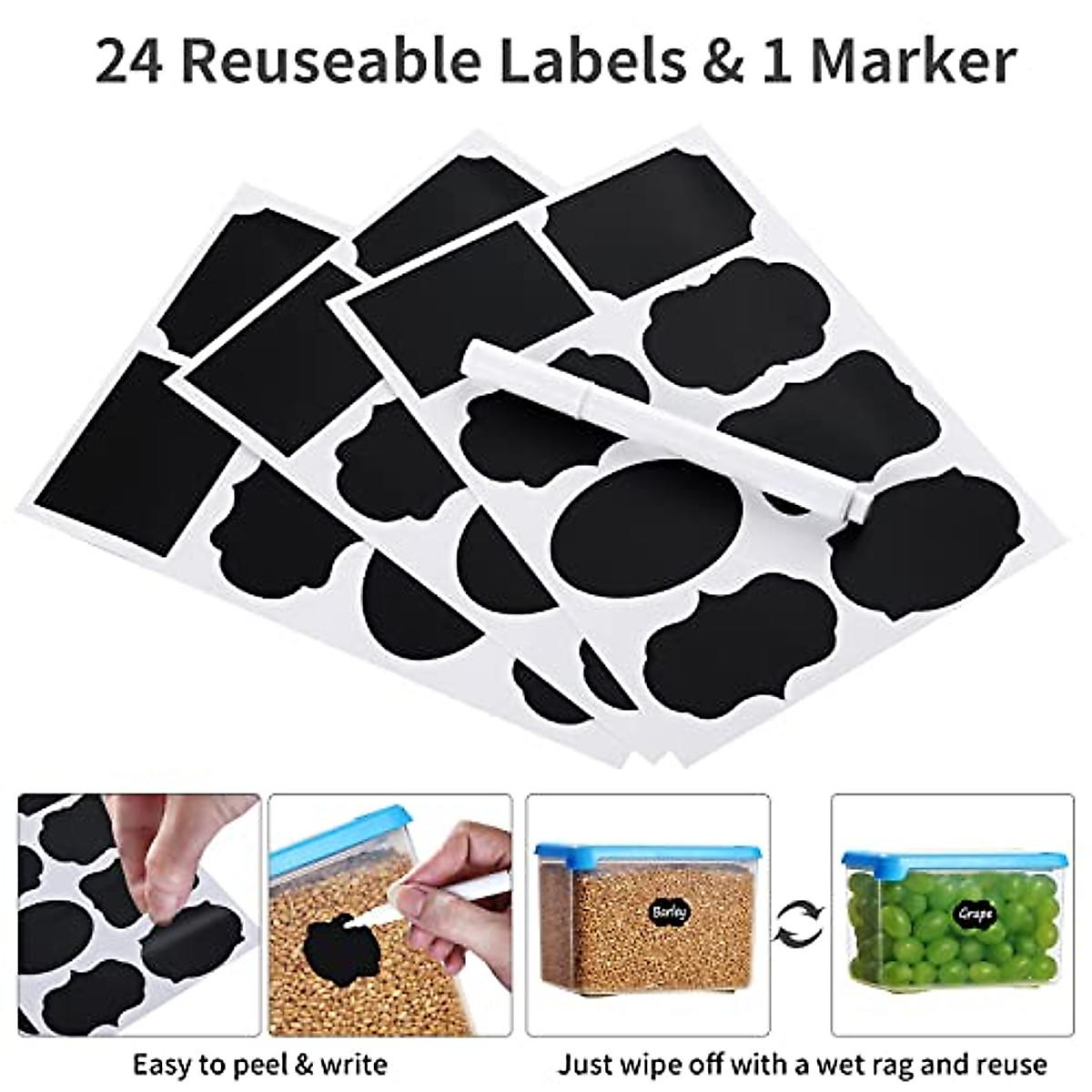 Lockcoo 10 Pack Food Storage Containers Set with Lids Airtight, BPA Free Plastic Food Containers, Leakproof Stackable Kitchen Containers - Freezer, Microwave & Dishwasher Safe (Blue)