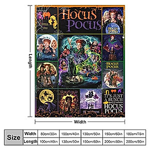Hocus Halloween Pocus Blankets Soft Flannel Blanket Warm Fuzzy Lightweight Throw Blanket for Couch Living Room All Season 40x50in