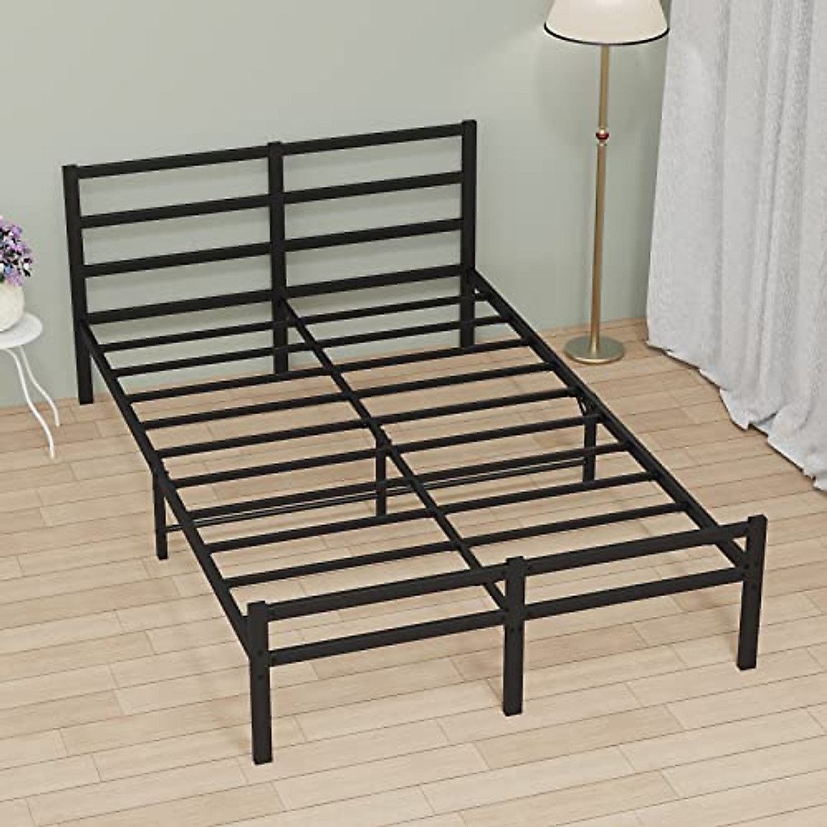 Musen Queen Bed Frame with Headboard and Footboard, 14 Inch Platform with Storage, Heavy Duty Steel Metal Bed Frame No Box Spring Needed, Noise Free, Anti-Slip, Easy Assembly (Max Load: 1200lb)