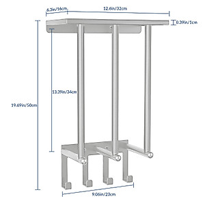 Bathroom Towel Rack with 4 Hooks - Wall Mount Towel Holder for Bathroom with Metal Shelf, Ideal Bathroom Storage Organizer and Decor（Grey）