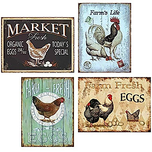 Flowerbeads Farmhouse Sign Funny Wall Signs Chicken Coop Country Decor for Home, Farm & Kitchen
