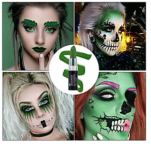 BowJian Green Eye Black Green Face Paint Stick Hunting Face Makeup Camo Face Body Paint Green Foundation Painted Eyes for SFX Clown Halloween Makeup Isplack Green Body Paint Eye Black Stick(Green)
