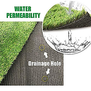 Griclner Artificial Grass Lawn Turf 4 FT x 7 FT(28 Square FT) 0.8inch Realistic Synthetic Grass Mat, Indoor Outdoor Garden Lawn Landscape for Pets,Fake Faux Grass Rug with Drainage Holes