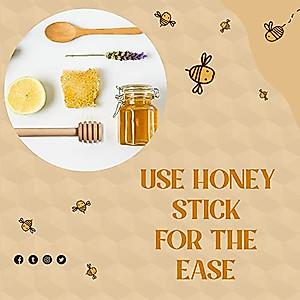 20 PCs Honey Dipper Sticks - 3-inch Wooden Honeycomb Stirrers for Honey Jar - Wedding Party Favors, Charcuterie & Cheese Board Accessories