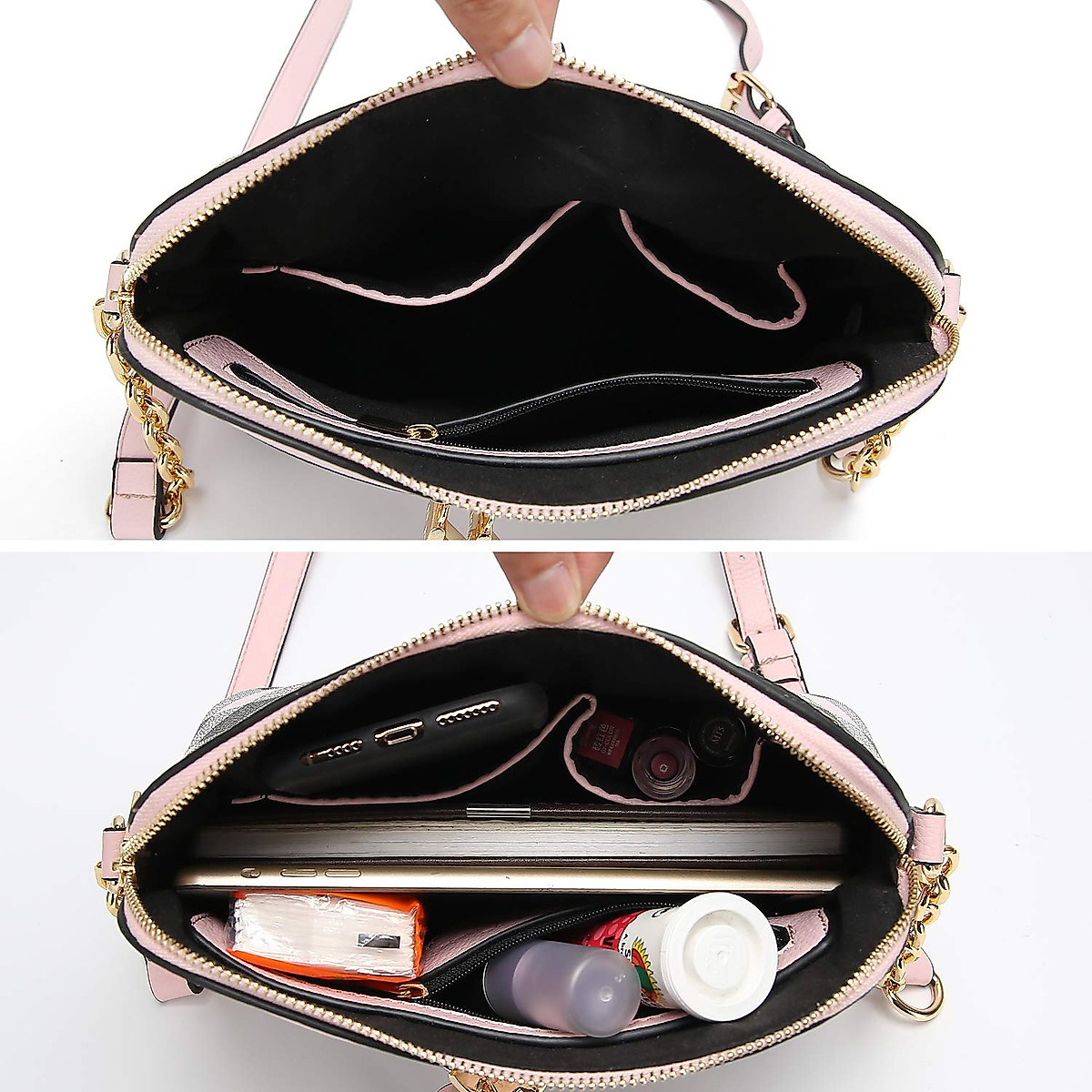 MKF Collection Crossbody Bag for Women, Vegan Leather Multi Pocket Messenger Purse, Shoulder Bag By Mia K