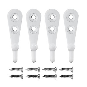 BokWin 20PCS White Wall Mounted Coat Hooks Single Coat Hanger,Mug Hooks Rustproof Wall Hooks for Towel Hat Key Bag on Bathroom, Kitchen, Livingroom