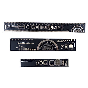 PCB Engineering Ruler, Scratch Free Accurate Spacing Clear Metric PCB Scale Ruler 3 Sizes for Electronic Engineers