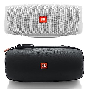 JBL Charge 4 White Bluetooth Speaker with JBL Authentic Carrying Case
