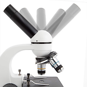 AmScope M158C-SP14-WM-E 40X-1000X Biology Science Metal Glass Student Microscope with USB Digital Camera, Slide Preparation Kit and Book