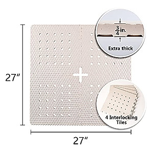 BOWERBIRD Original Anti-Fatigue Shower Stall Mat - Extra Thick and Soft Foam Material Comfortably Cushions Your Feet - Square - 4 Interlocking Tiles