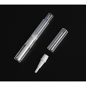 Islmlisa E-lishine 3 ml Transparent Twist Pens Empty Nail Oil Pen with Brush Tip,Lip Gloss Container Applicators Growth Liquid Tube,Set of 5