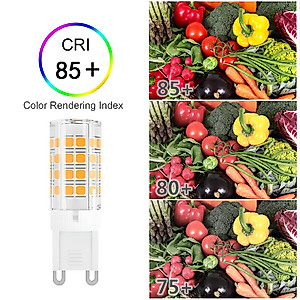 DiCUNO G9 LED Light Bulb 4W, 40W Halogen Replacement, Warm White 3000K, G9 Bi-Pin Ceramic Base, 120V, 450LM, Non-dimmable, for Chandelier Light, Pendant Light, 6-Pack