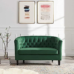 Modway Prospect Performance Velvet Loveseat, Emerald