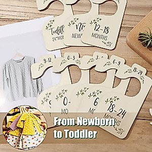 KINBOM 8pcs Baby Clothes Dividers for Closet, Double-Sided Beautiful Month Wooden Baby Closet Dividers Organizers from Newborn to 24 Months Nursery Closet Hanger for Infant Wardrobe