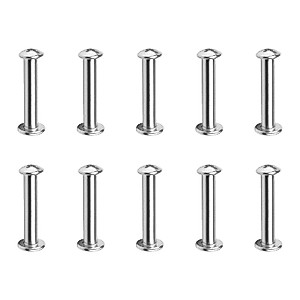 Bettomshin 20Pcs M3 Binding Screw, M3 x 20mm Nickel Plated Carbon Steel Cross Head Butt Screw Binding Post Screw Kit for Scrapbook Photo Albums Bookbinding DIY Leather Saddles Purses Belt