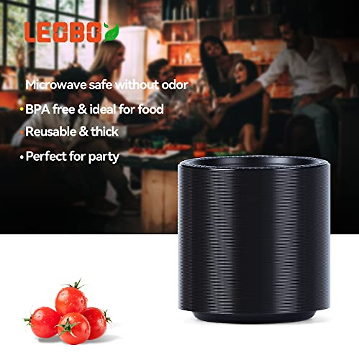 LEOBOX Plastic Plates, 150 Pack Heavy Duty 9 Inch Disposable Dinner Plates Microwavable Plastic Plates Convenient for Events Plates