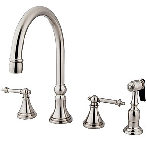 Kingston Brass KS2798TLBS Templeton Widespread Kitchen Faucet, Brushed Nickel