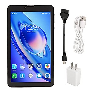 ASHATA 7 Inch Tablet, 2GB RAM 32GB ROM for Android 10 Tablet, Maximum Support 128G TF Card 3G Calling Tablet 5GWifi Dual Band Tablet, 100‑240V(Black)