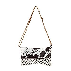 Myra Bag Winsome Upcycled Canvas & Cowhide Crossbody Bag S-1350