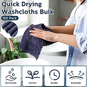 150 Pcs Microfiber Washcloths Towels Bulk 12 x 12 Inch Soft Absorbent Washcloths Set Coral Velvet Towels Face Wash Cloth Quick Drying Face Towels Spa Facial Wash Clothes Washcloths For Bath Spa