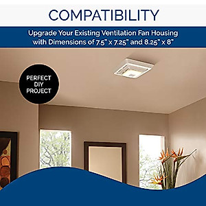 Broan-NuTone FG800SPK Bluetooth Speaker Bathroom Exhaust Grille Cover with LED Light, White Bath Fan