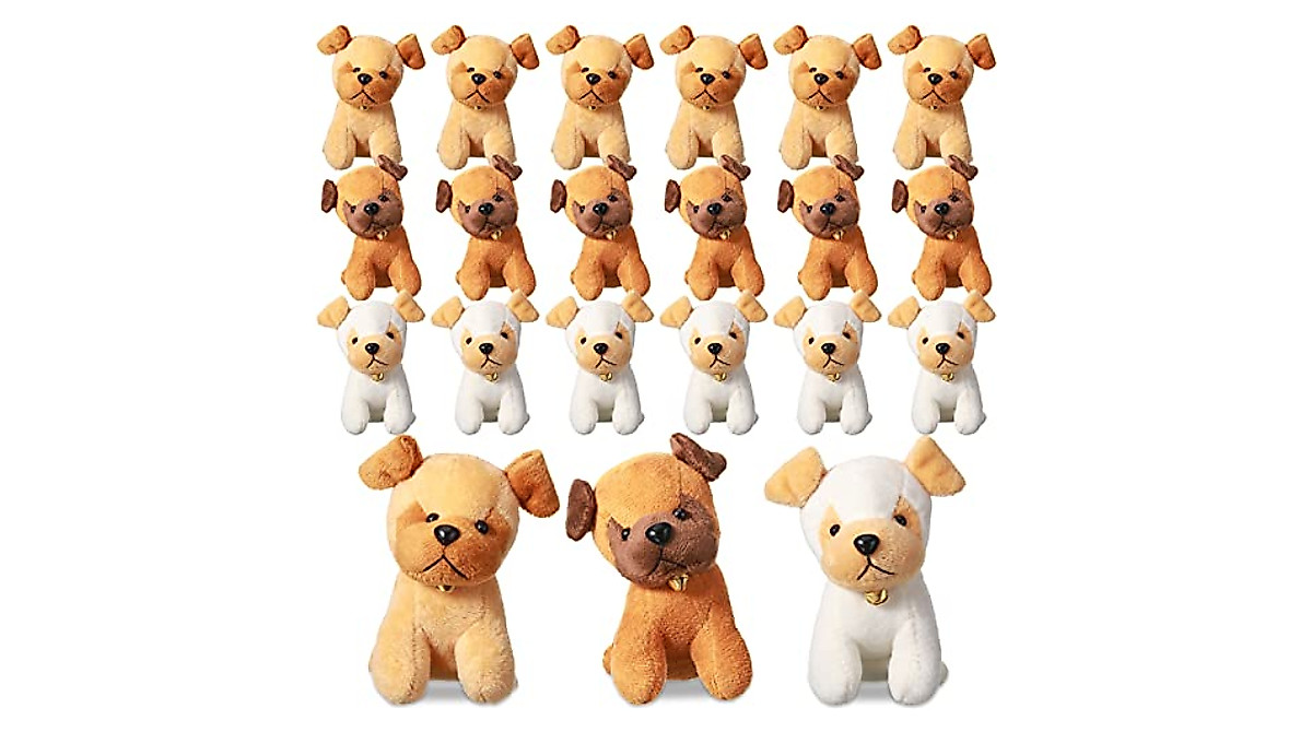 Mini Plush Dog Stuffed Animals - 18 Cute Party Favors