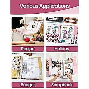 SUNEE 3 Ring Binder 1 Inch, Cute Binder with 2 Pockets, Decorative Pink Leopard Three Ring Binder Heavy Duty (Fit 8.5x11 Inches) for School Supplies, Office Binder Supplies