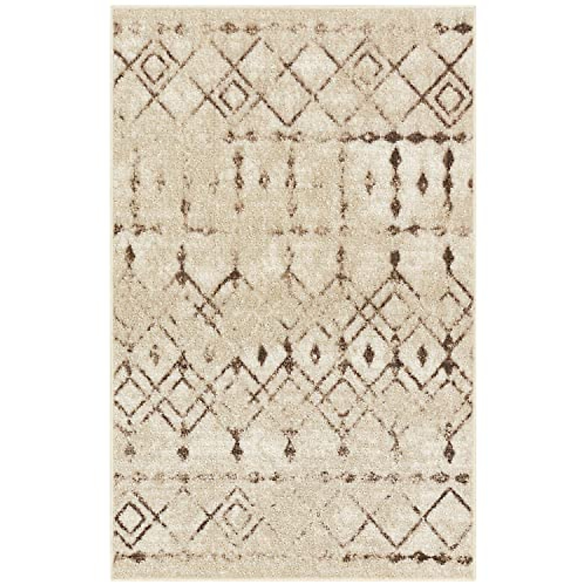 Maples Rugs Alessia Moroccan Trellis Kitchen Rugs Non Skid Accent Area Carpet [Made in USA], Neutral, 2'6" x 3'10"