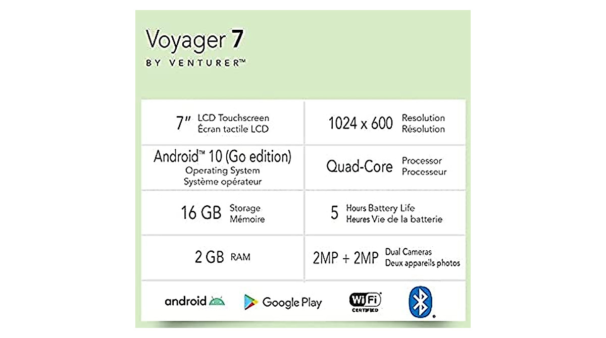 Venturer 7" Voyager Tablet - 16GB, 2GB RAM, Android 10