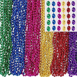 Rainbow Bead Necklaces - Assorted Sizes, 100 Pcs