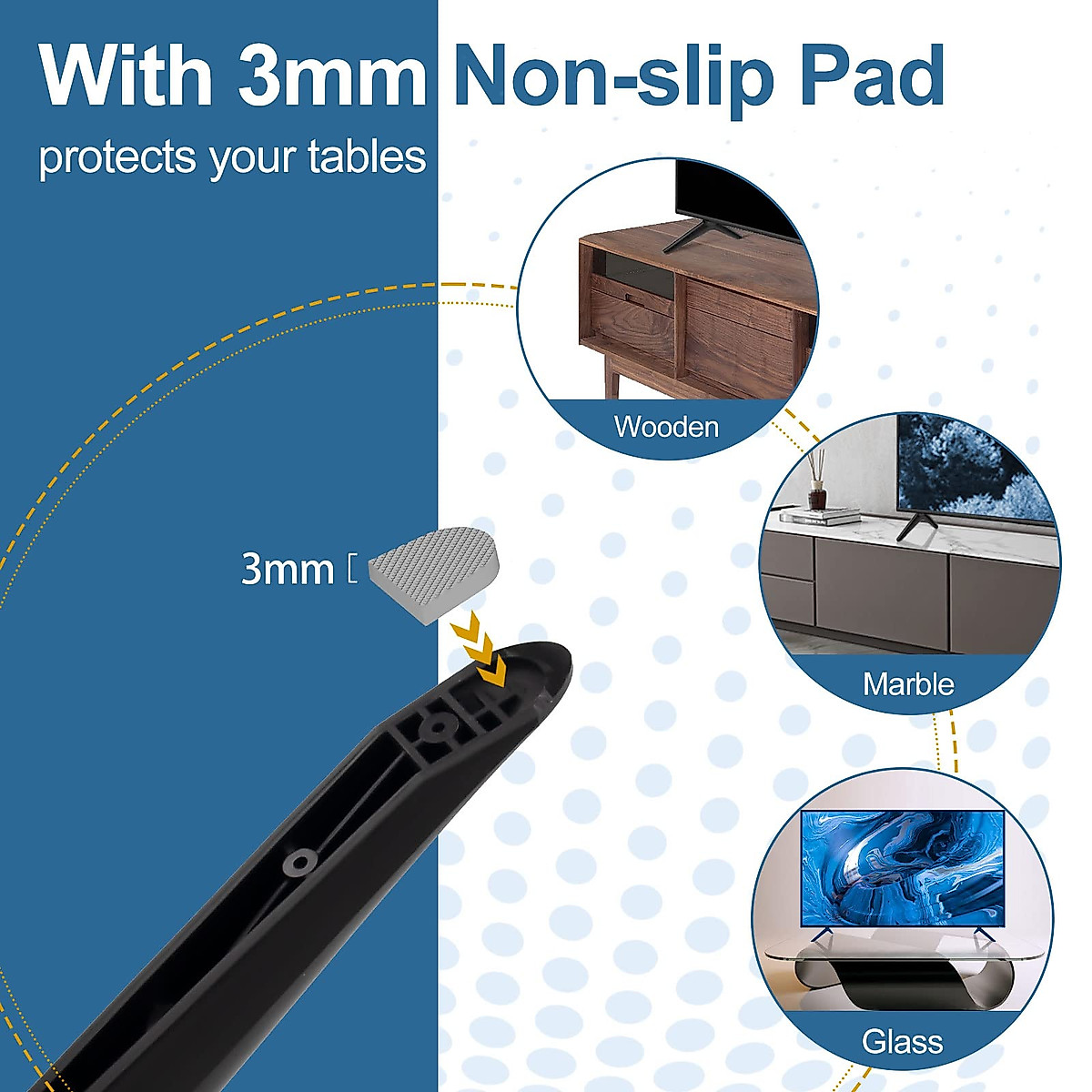 TV Base Stand for Hisense TV Legs, TV Stand Legs for Hisense 32" 43" 50" 55" 58" 65" Smart TV, for 32H4030F3 43R6E3 50R6E3 50A6G 55H6570 55H6570G 58H6870, TV Stand Base with Screws