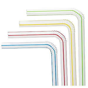 Flexible Plastic Straws Colored BPA-Free Disposable Bendy Straw 8" Long (200 Pack, Colorful)