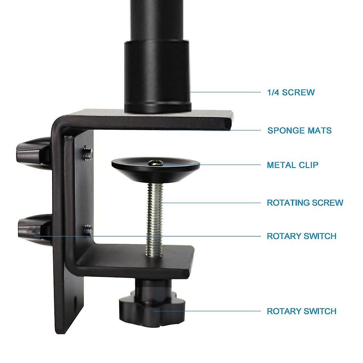 Desk Mount Stand, 2 Pack DSLR Camera Desk Mount C Clamp Light Stand, 13.7" ~23.2" Photographic Light Boom Stand with 360° Ball Head for Camera, Ring Light, Video Light, Video Conference Light