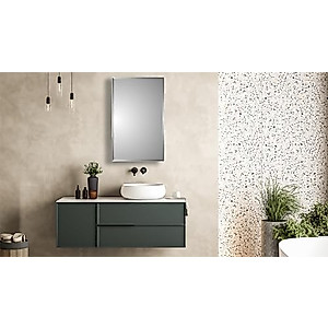 HomeSelects Adama Euro Modern Styled Beveled Three Rectangular Beveled Mirror Recessed Bathroom Medicine Cabinet (26 Inch)