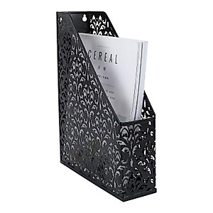 EasyPAG Heavy Duty Magazine File Holder Rack Paper Book Storage Office Desk Organizer,Black