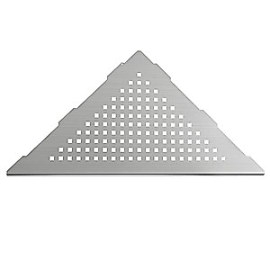 Qeke Corner Shower Shelves, 10” Recessed Tile Shower Shelf Brushed Nickel, 304 Stainless Steel Grout in Corner Tile Shower Shelves, No Drilling, 2 Pack