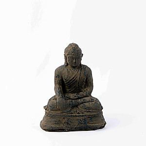Small Volcanic Sitting Buddha Statue, Buddha Decorative Figurine, Meditating Sculpture, Home and Garden Decor