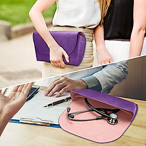 Stethoscope Case for MDF Acoustica Lightweight Stethoscope, SKYREH PU Leather Portable Carry Case for 3M Littmann Classic III, Cardiology IV, 3M Lightweight II S.E.Stethoscope (Purple)