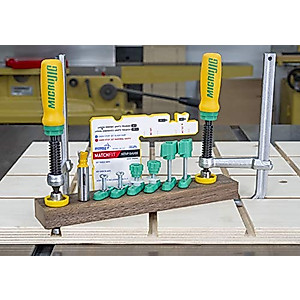 MICROJIG Matchfit DVC-1177K2 Dovetail Clamp Pro, Green/Yellow/Silver