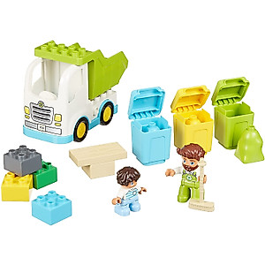 LEGO DUPLO Town Garbage Truck and Recycling 10945 Educational Building Toy; Recycling Truck for Toddlers and Kids; New 2021 (19 Pieces)