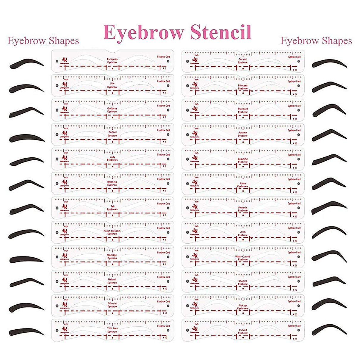 Eyebrow Stencil & Eyebrow Setting Gel, 30 Eyebrow Shaper Kit, Reusable Eyebrow Template With Strap, Waterproof Eyebrow Repair Liquid, Brows Styling Brow Fix Gel Beauty Makeup