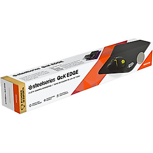 SteelSeries QcK Edge - Cloth Gaming Mouse Pad - stitched edge to prevent wear - optimized for gaming sensors - size M