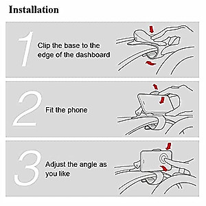 LIZHOUMIL Car Phone Mount - Universal HUD Design Smart Phone Holder 6.5 Inch Universal Clip On Car HUD GPS Dashboard Mount Cell Phone Holder Non-Slip Durable Stand for Safe Driving