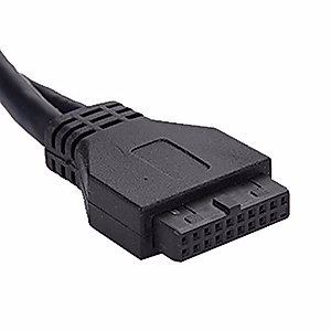 ASHATA USB Front Panel,USB 3.0 Floppy Front Panel with 2-Port,3.5 inches Floppy Bay 19 Pin to 2 Interface USB3.0 HUB